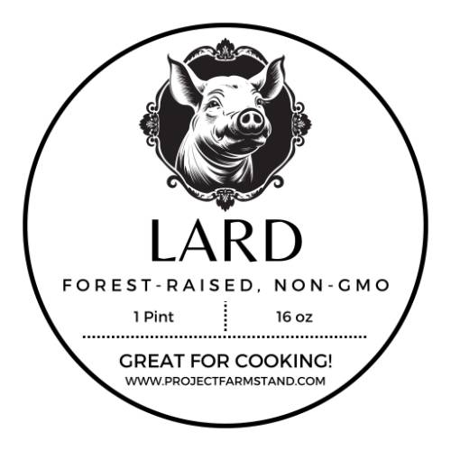 Lard 1 Pint (16 oz) Non-GMO, Forest Raised Pigs